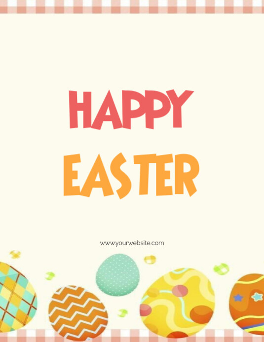 Copy of White Joyful Happy Easter Flyer (us Letter) | PosterMyWall