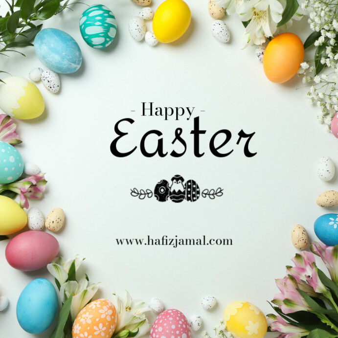 White Joyful Happy Easter Instagram Post Template | PosterMyWall