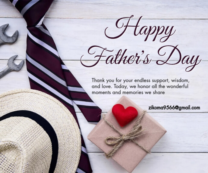 White Joyful Happy Father's Day Medium Rectangle Template | PosterMyWall