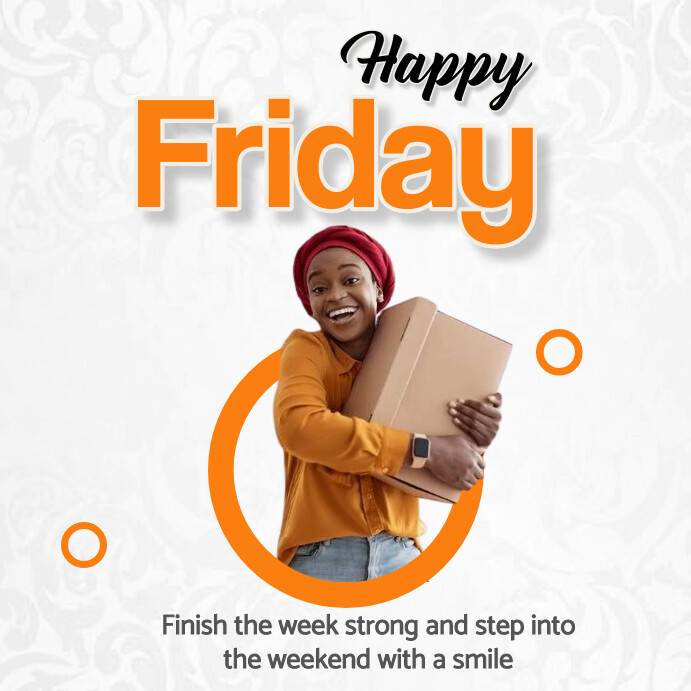 White Joyful Happy Friday Instagram Post Template | PosterMyWall