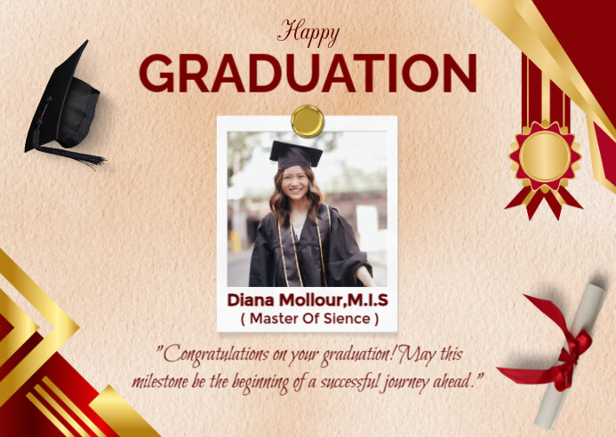 White Joyful Happy Graduation 2025 Postcard Template | PosterMyWall