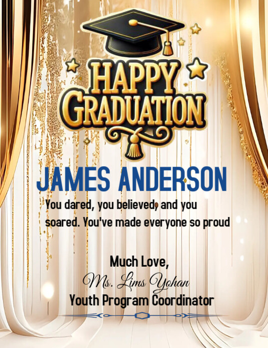 Copy of White Joyful Happy Graduation Ceremony/ Graduation Ceremony/graduation Flyer/ Graduation ...