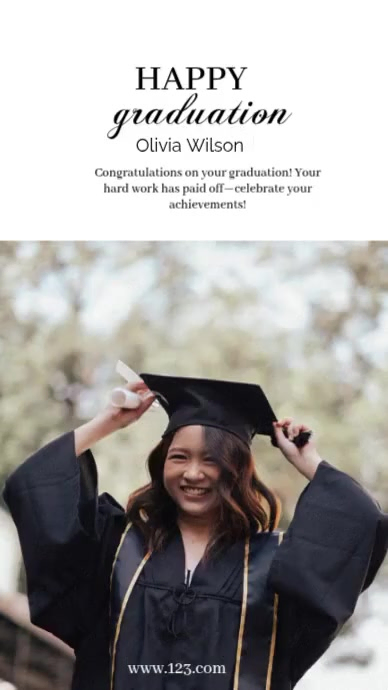 White Joyful Happy Graduation Instagram Reel Template | PosterMyWall