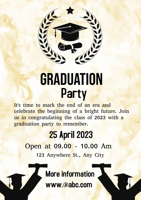 White Joyful Happy Graduation Party Invitatio Template | PosterMyWall