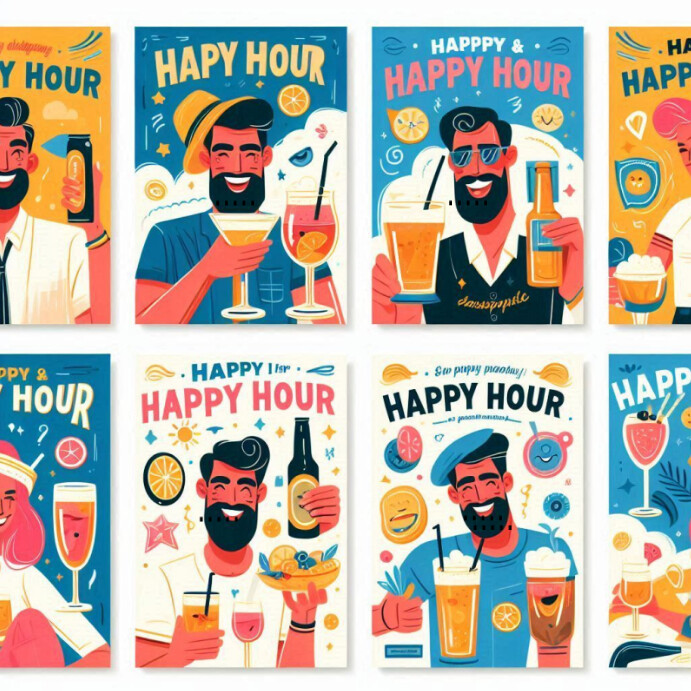 Copy of White Joyful Happy Hour Template Instagram Po | PosterMyWall