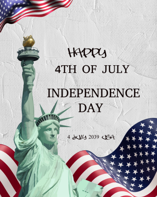 White Joyful Happy Independence Day Instagram Portrait Template | PosterMyWall