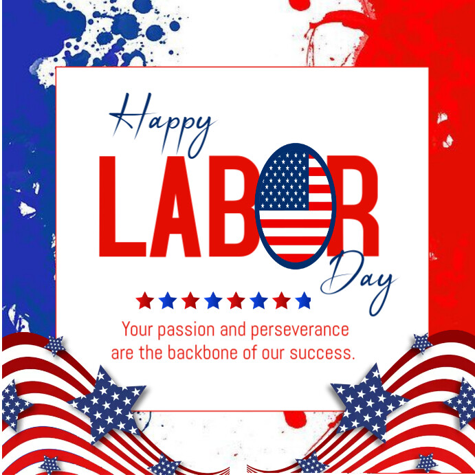 Plantilla de White Joyful Happy Labor Day Instagram Post | PosterMyWall