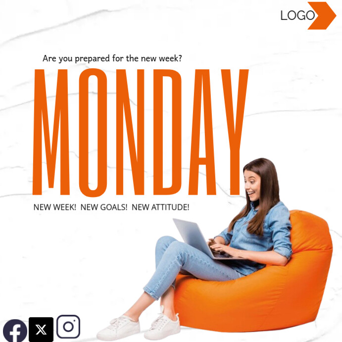 Plantilla de White Joyful Happy Monday Instagram Post | PosterMyWall