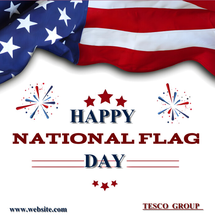 White Joyful Happy National Flag Day Instagr Template | PosterMyWall