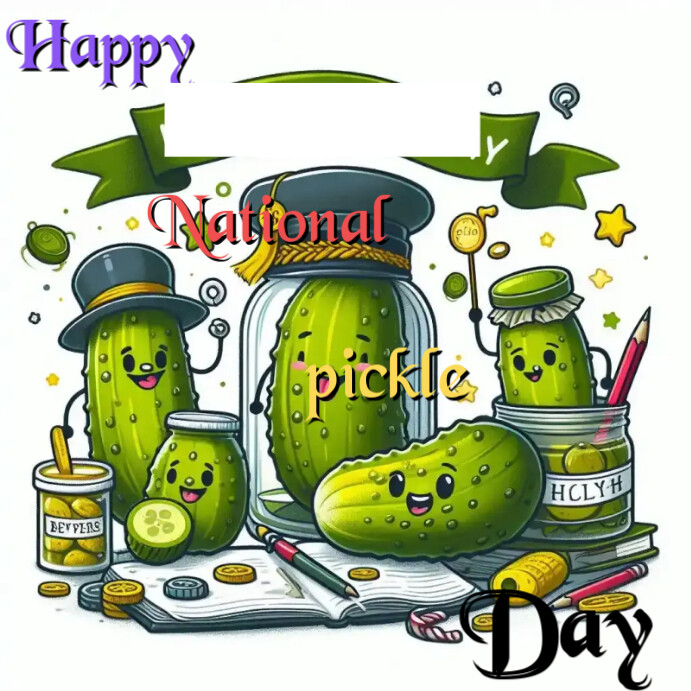 Copy of White Joyful Happy National Pickle Day Instagram Post ...