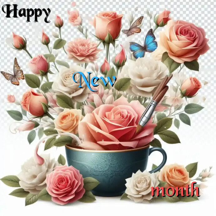 White Joyful Happy New Month Instagram Post Template | PosterMyWall