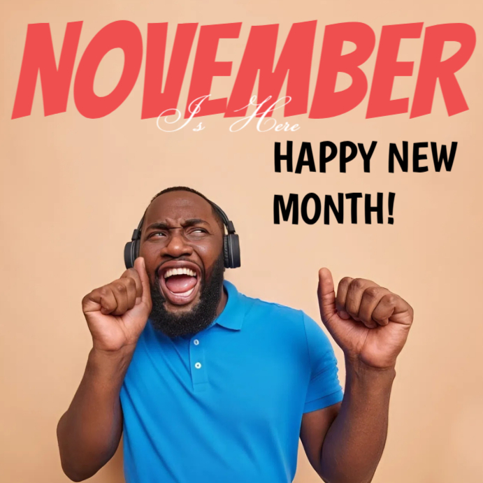 White Joyful Happy New Month November Instagram Post Template ...