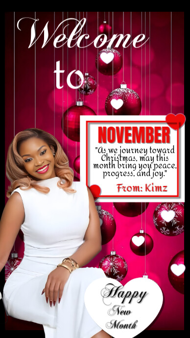 White Joyful Happy New Month November Post Instagram Story Template ...