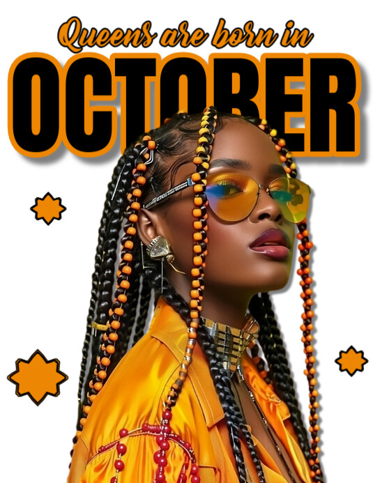 White Joyful Happy New Month Of October Flyer Template | PosterMyWall