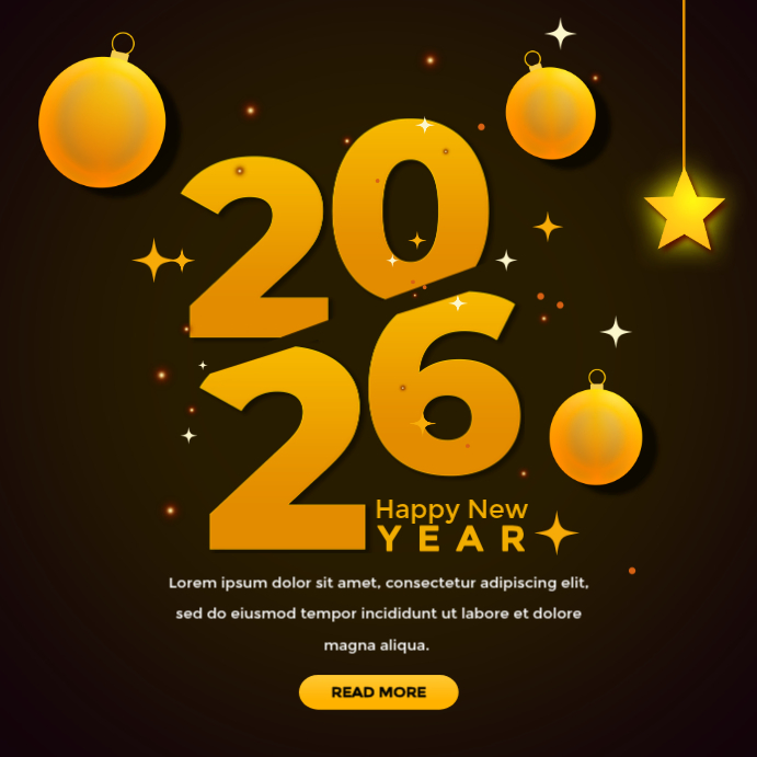 White Joyful Happy New Year 2026 Instagram Post Template | PosterMyWall