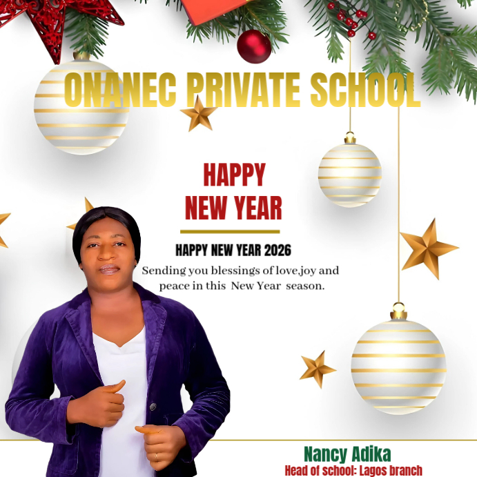 White Joyful Happy New Year Greeting – Personalized School Leader ...