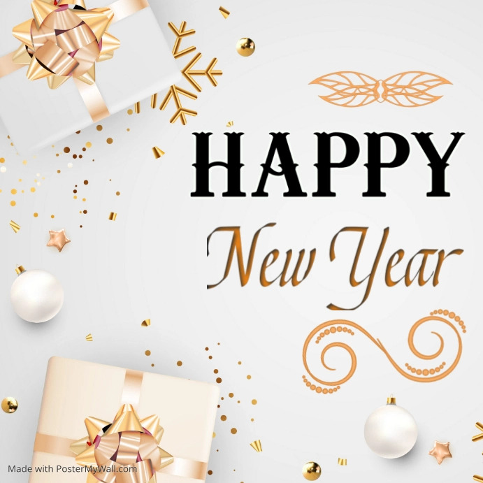 Copy of White Joyful Happy New Year Instagram Post | PosterMyWall