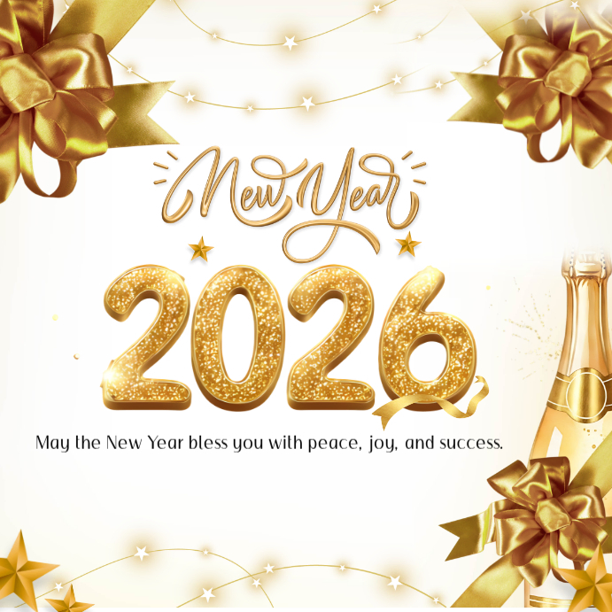 White Joyful Happy New Year Instagram Post Template | PosterMyWall
