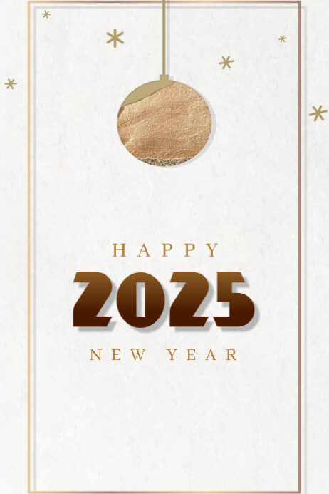 White Joyful Happy New Year Poster Template | PosterMyWall