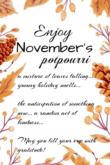 Modèle White Joyful Happy November Poster | PosterMyWall
