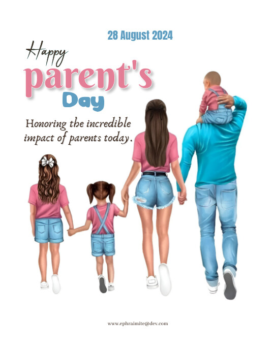 Modèle White Joyful Happy Parents Day Flyer (us Let | PosterMyWall