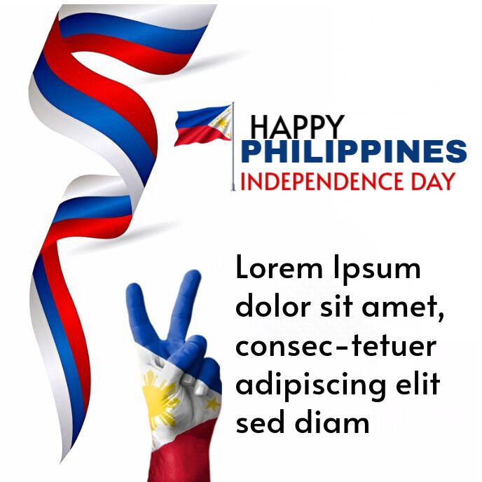 White Joyful Happy Philippines Independence Album Cover Template ...