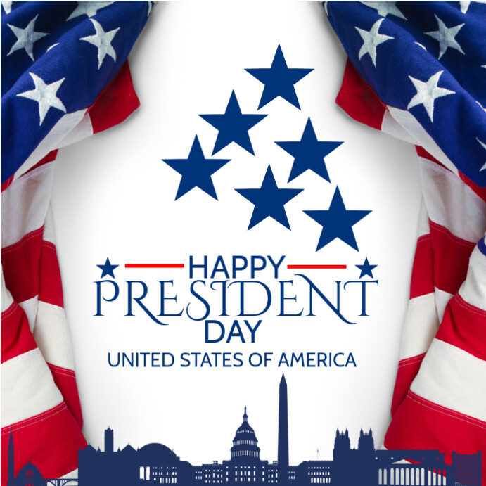 White Joyful Happy President Day Template Instagram Post | PosterMyWall