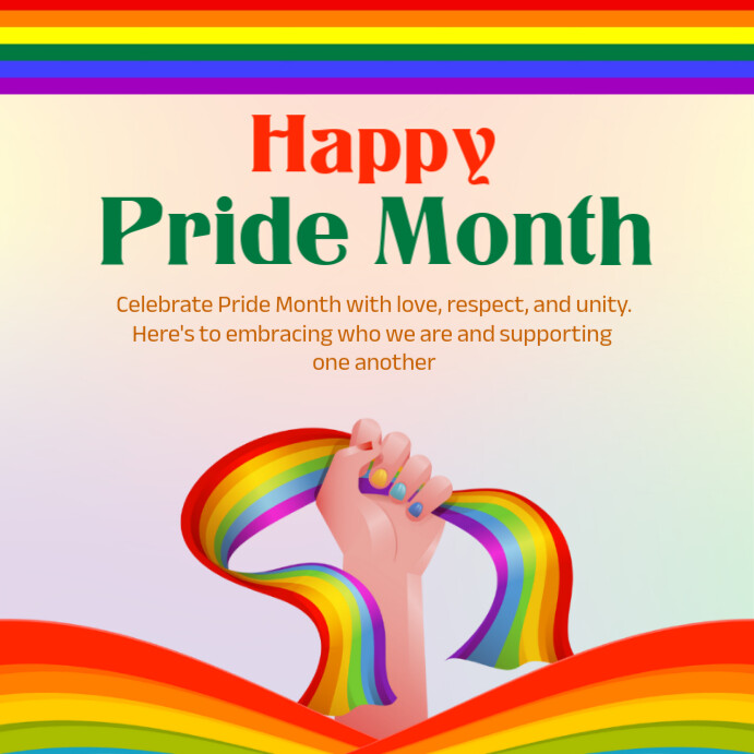 Plantilla de White Joyful Happy Pride Month Instagram Post | PosterMyWall