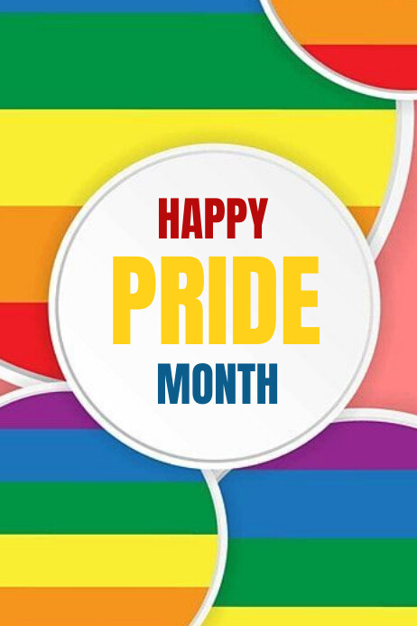 White Joyful Happy Pride Month Poster Template | PosterMyWall