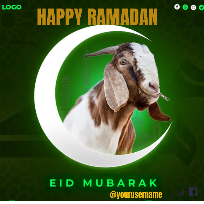 White Joyful Happy Ramadan Instagram Post Template | PosterMyWall