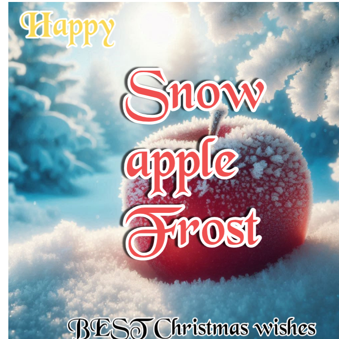 White Joyful Happy Snow Apple Frost Day Instagram Post Template ...