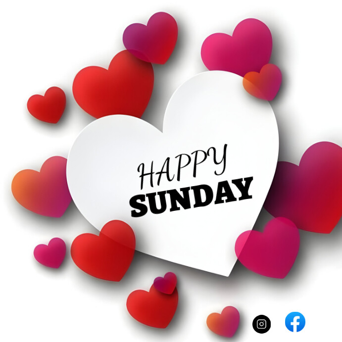 White Joyful Happy Sunday Instagram Post Template | PosterMyWall