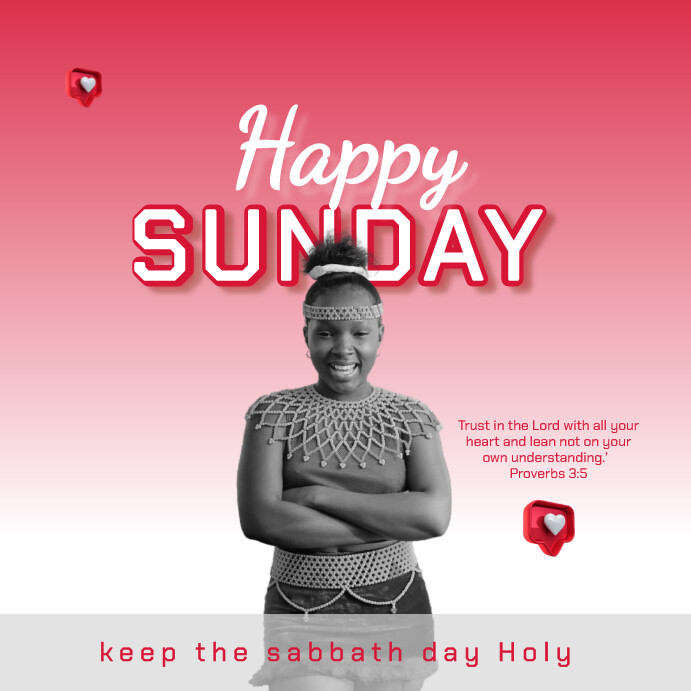 White Joyful Happy Sunday Instagram Post Template | PosterMyWall