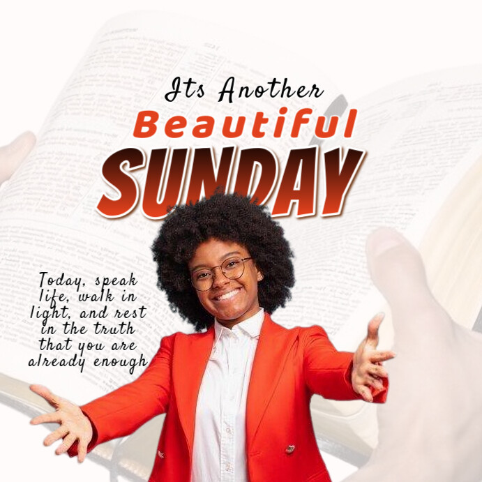 White Joyful Happy Sunday Instagram Post Template | PosterMyWall