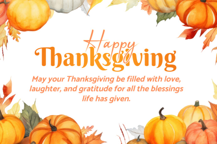 Plantilla de White Joyful Happy Thanksgiving Label | PosterMyWall