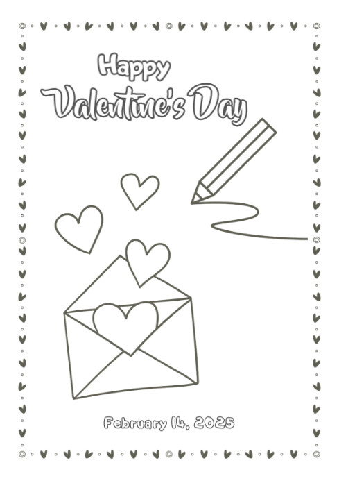 Copy of White Joyful Happy Valentine's Day Colouring Worksheets A4 ...