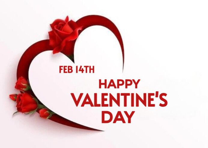 Copy of White Joyful Happy Valentine's Day Feb 14th Postcard | PosterMyWall