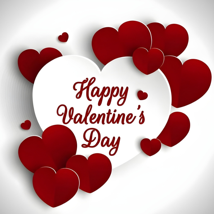 White Joyful Happy Valentine's Day Instagram Post Template | PosterMyWall