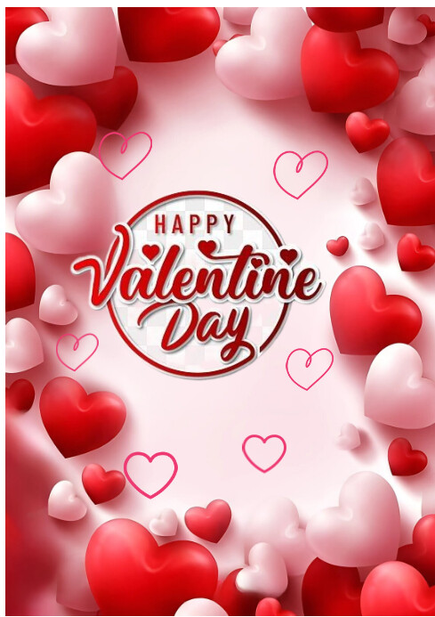 White Joyful Happy Valentine Day A4 Template | PosterMyWall