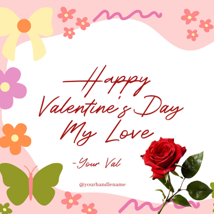 White Joyful Happy Valentines Day Your Val Instagram Post Template ...