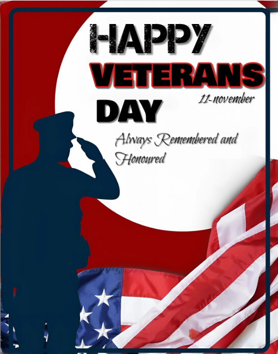 Copy of White Joyful Happy Veterans Day Poster/wallboard | PosterMyWall