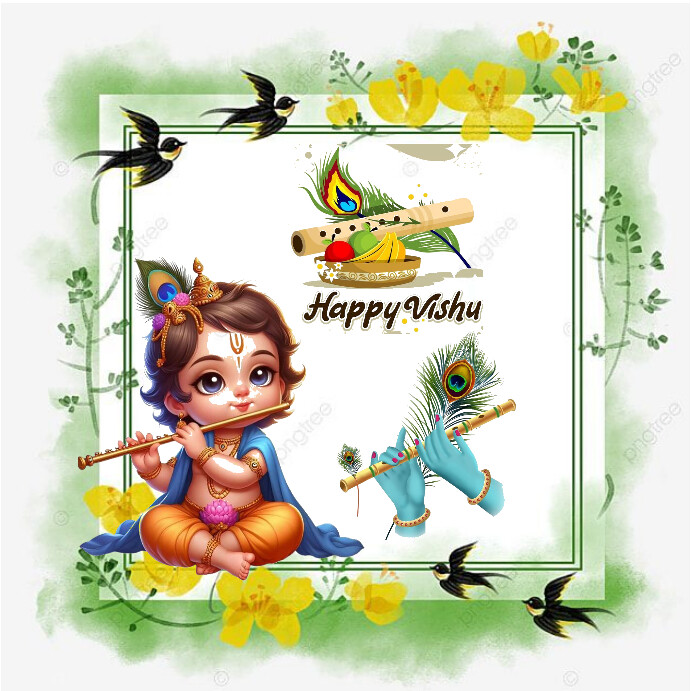 White Joyful Happy Vishu Instagram Post Template | PosterMyWall