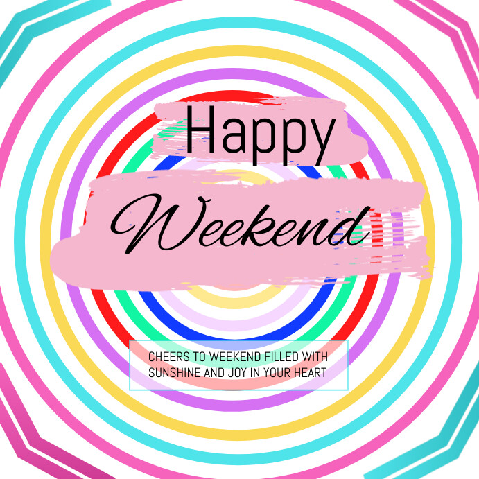 White Joyful Happy Weekend Instagram Post Template | PosterMyWall
