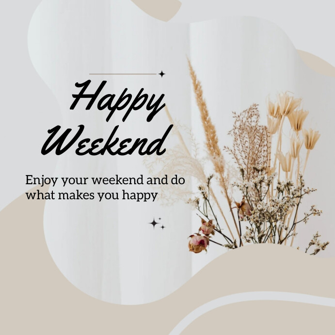 Modello White Joyful Happy Weekend Instagram Post | PosterMyWall