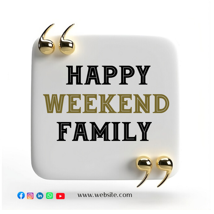 White Joyful Happy Weekend Instagram Post Template | PosterMyWall