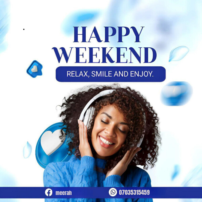 White Joyful Happy Weekend Instagram Post Template | PosterMyWall