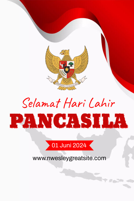 White Joyful Hari Lahir Pancasila Poster Template | PosterMyWall