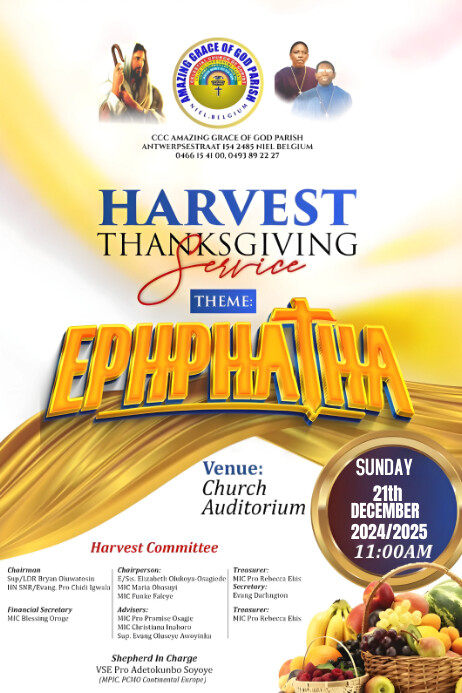 Copy of White Joyful Harvest/thanksgiving Poster | PosterMyWall