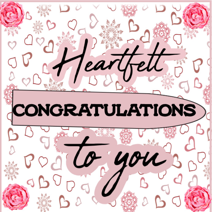 White Joyful Heartfelt Congratulations To You Instagram Post Template ...