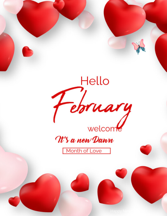 Copy of White Joyful Hello February Flyer (us Letter) | PosterMyWall